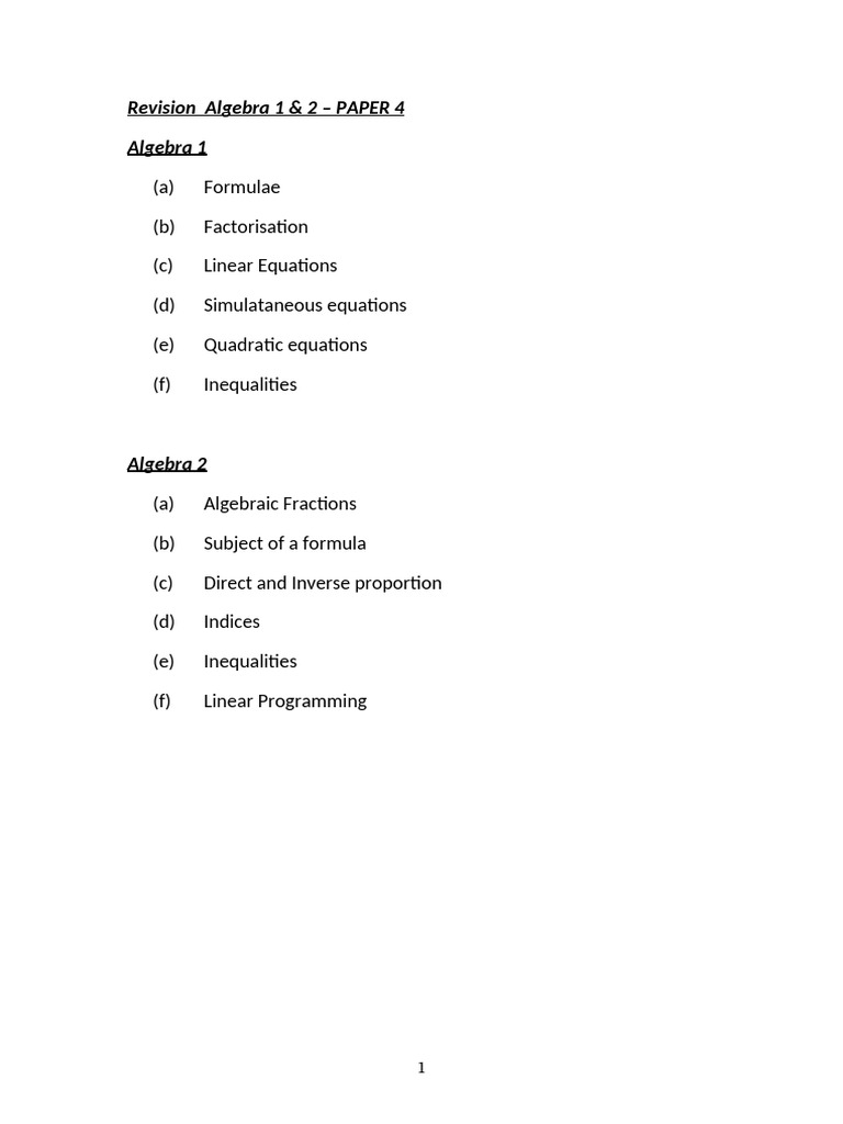 Algebra 12 p4 0580 Maths | PDF