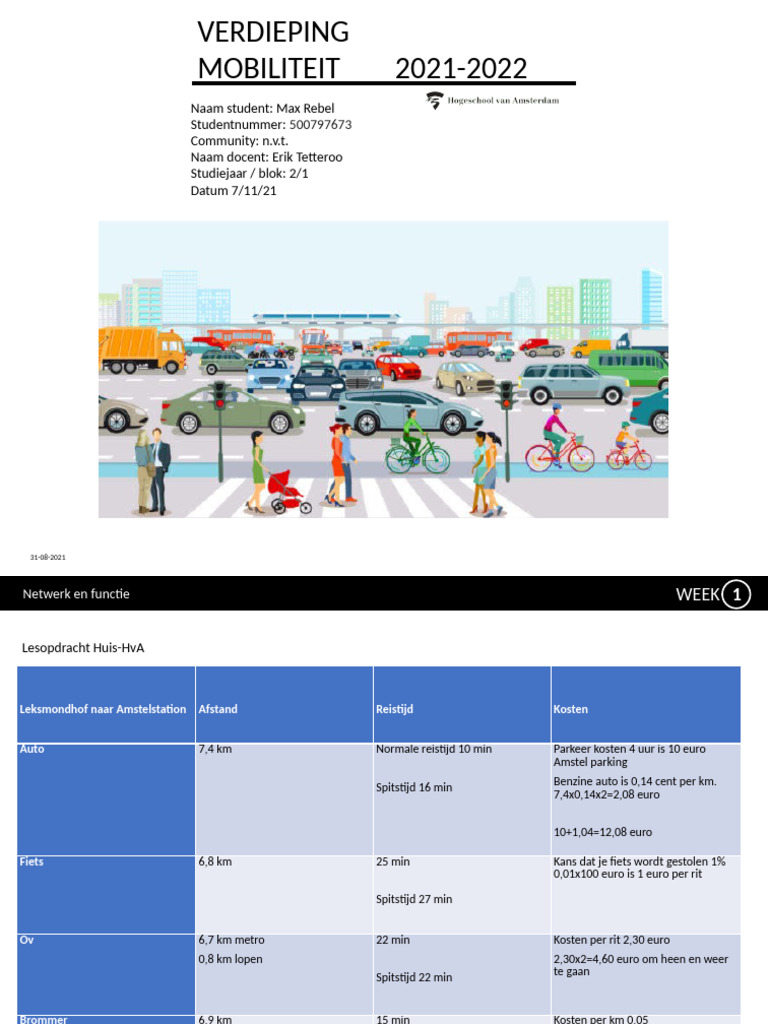 portfolio blok 1 Verdieping II Mobiliteit | PDF