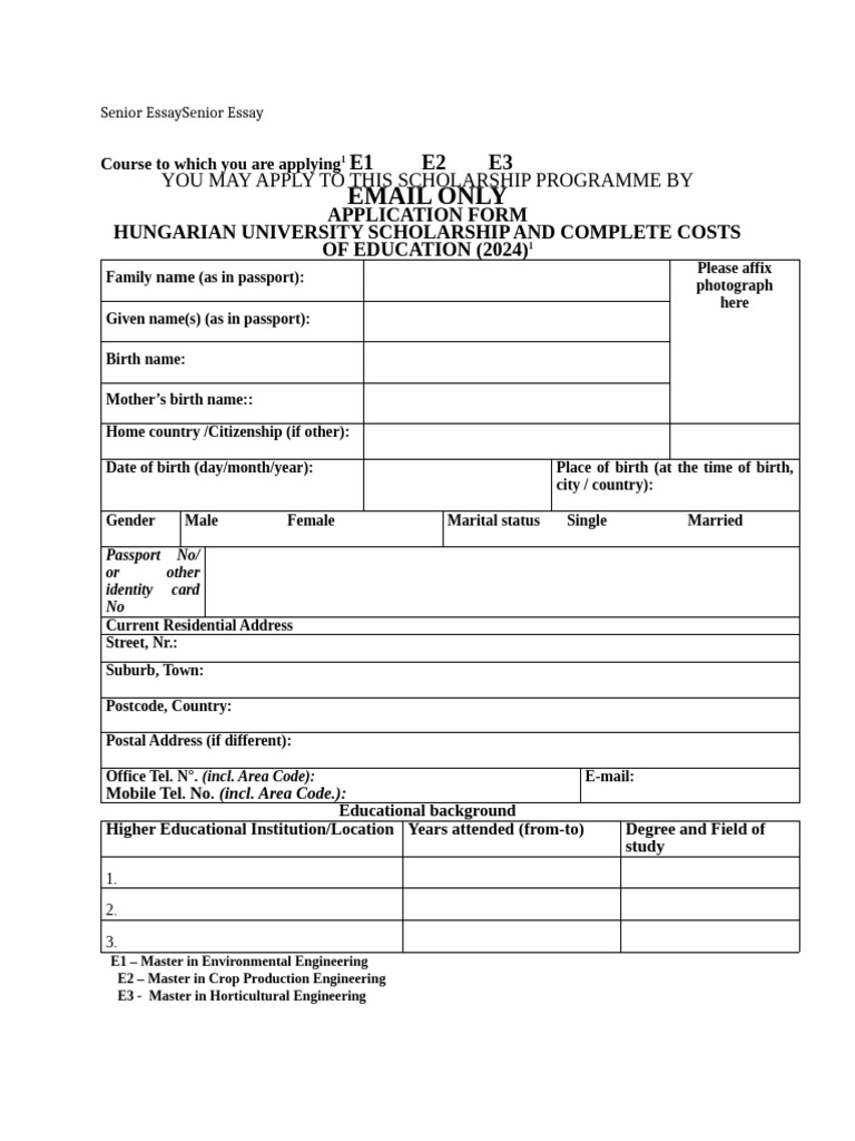 2024 Applicationform en | PDF