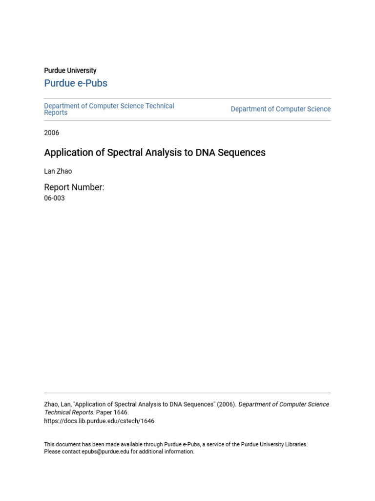 Application of Spectral Analysis To DNA Sequences | PDF | Spectral ...