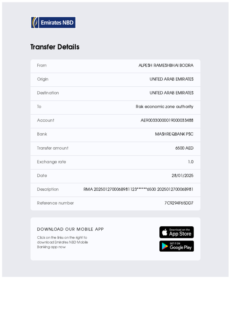 Transection Receipt For Payment in Behalf of AIRWAY Recruitment Services FZ-LLC | PDF