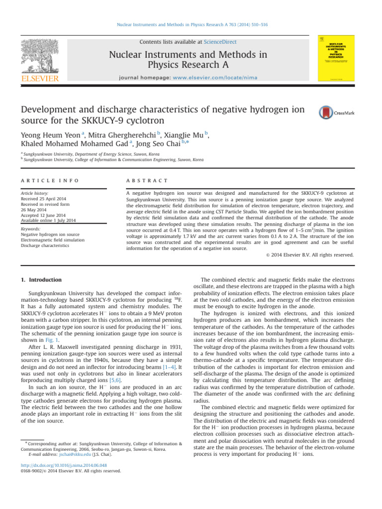 Development and Discharge Characteristics of Negative Hydrogen Ion ...
