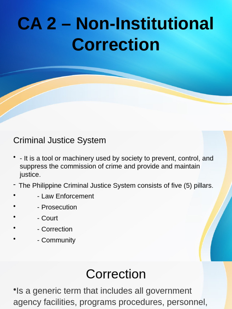 Cor Ad PPT Non Insti Kath | PDF | Parole | Probation