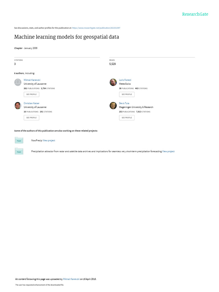 Machine Learning Models For Geospatial Data | PDF | Principal Component Analysis | Machine Learning