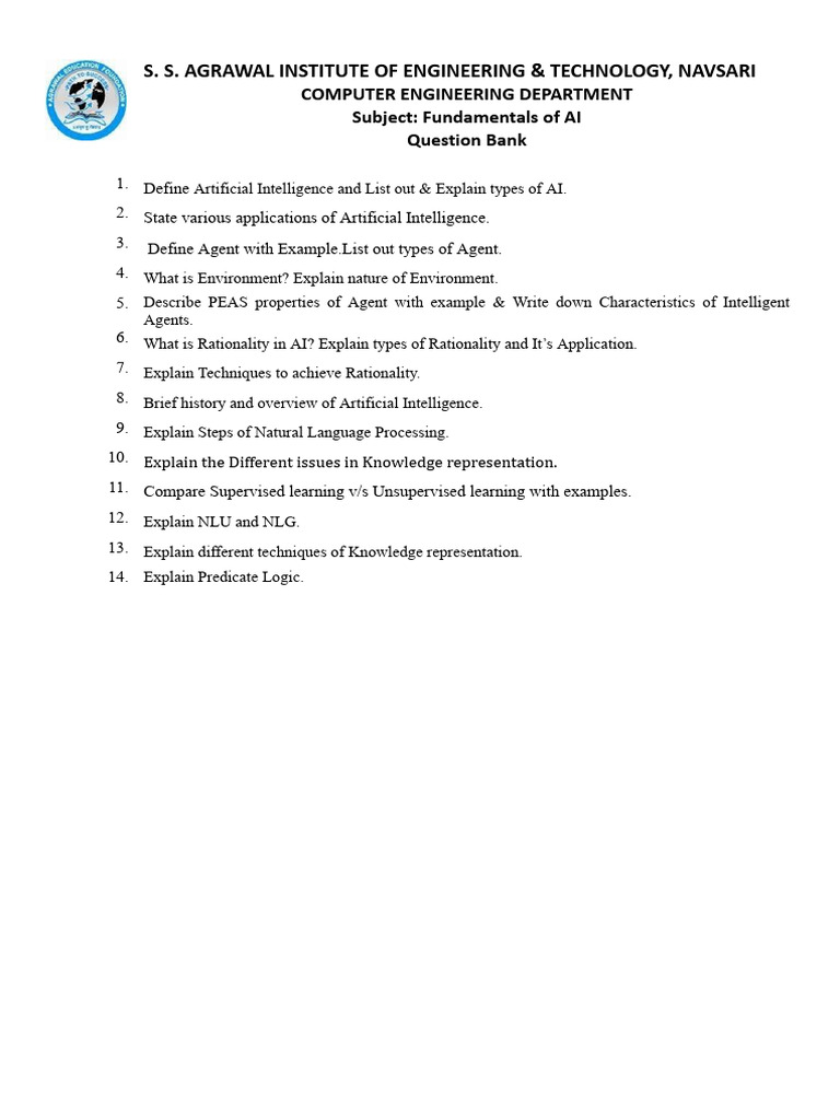 FAI Question Bank GTU | PDF