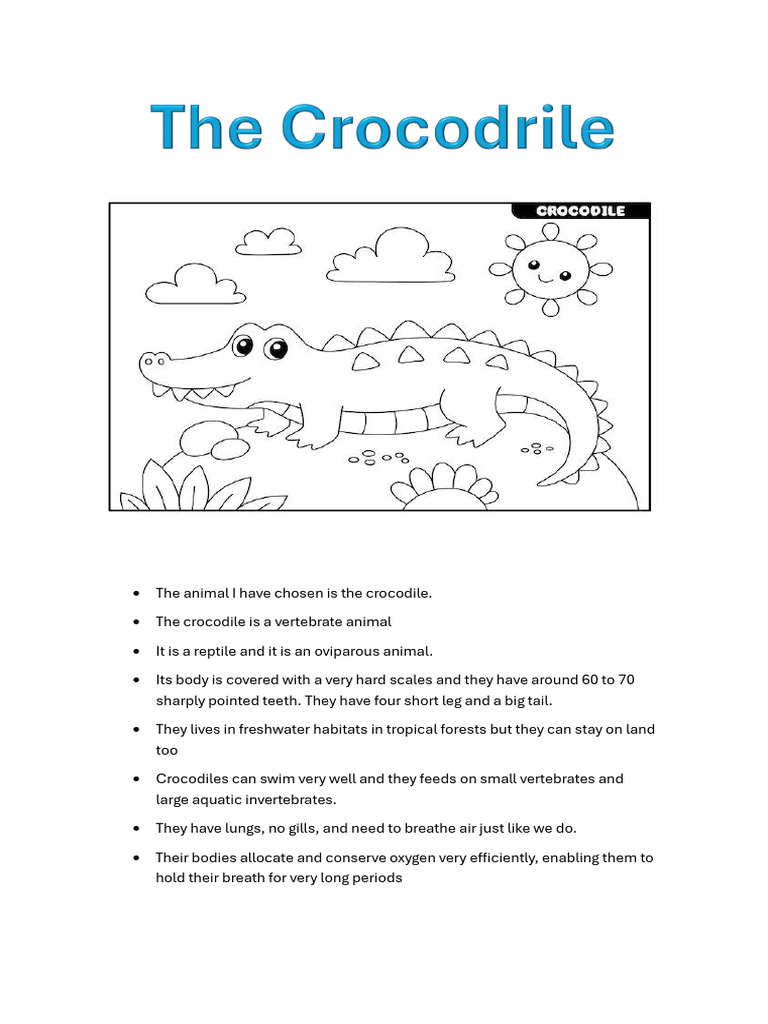 Crocodile: Vertebrate with Lungs | PDF