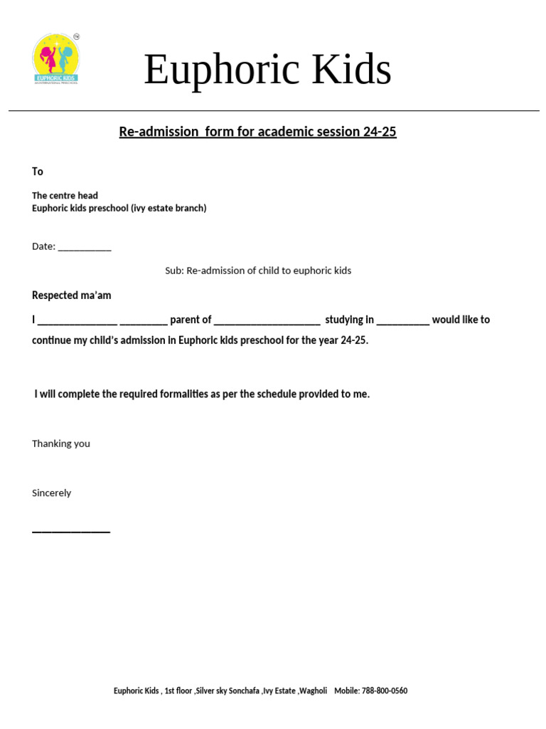 Admission Retention Form | PDF