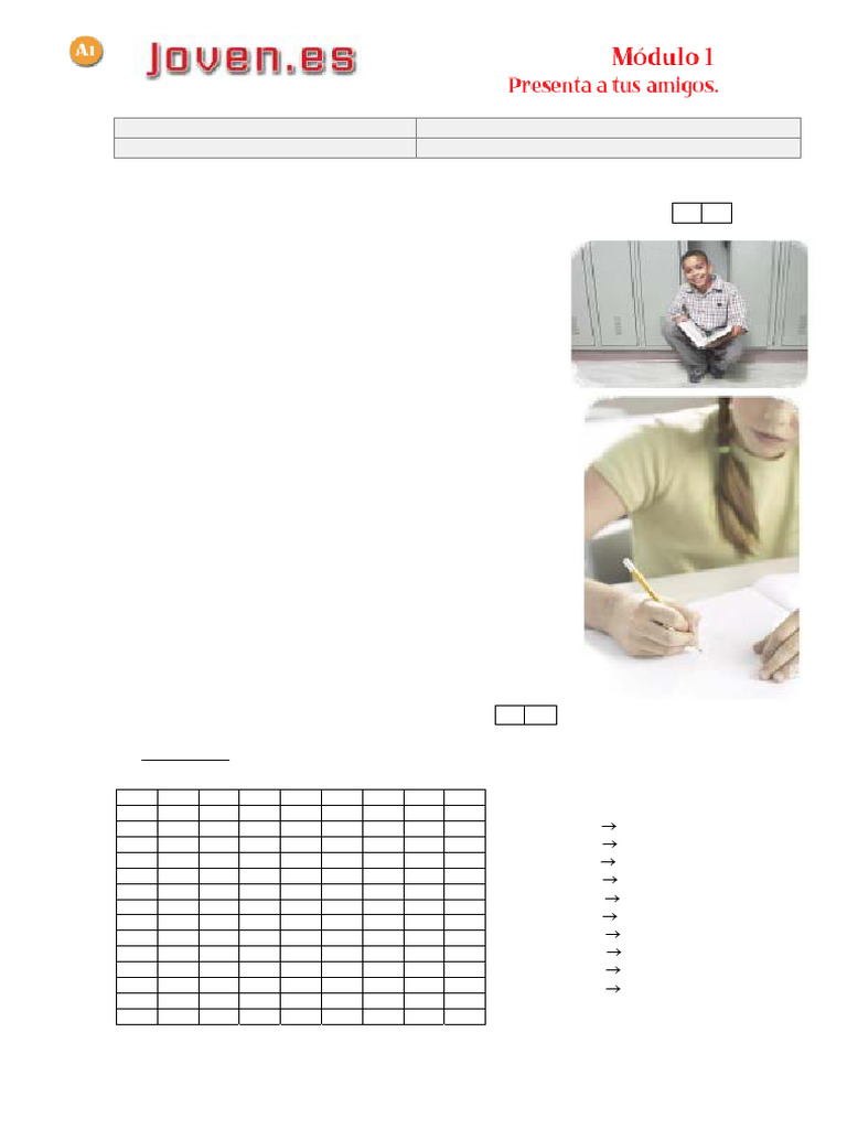 Jovenes - Es - Unit 1 (Exam) Model For Shivash | PDF | Lingüística