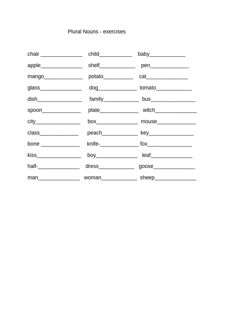 Plural Nouns | PDF