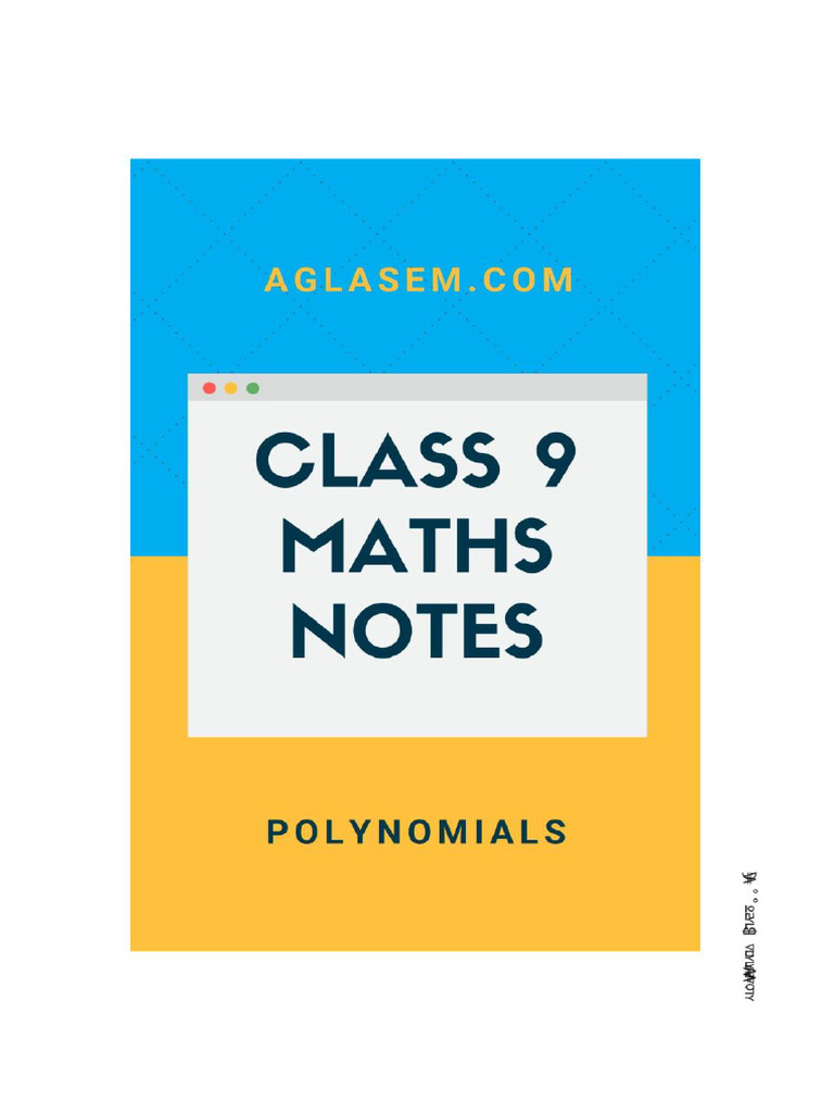 Polynomials Notes and Ques. | PDF