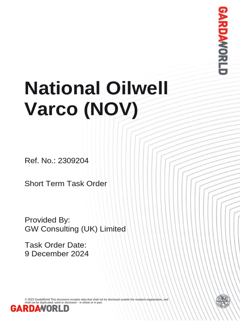 Task Order - GWUK - National Oilwell Varco (NOV) - 9 December 2024 ...