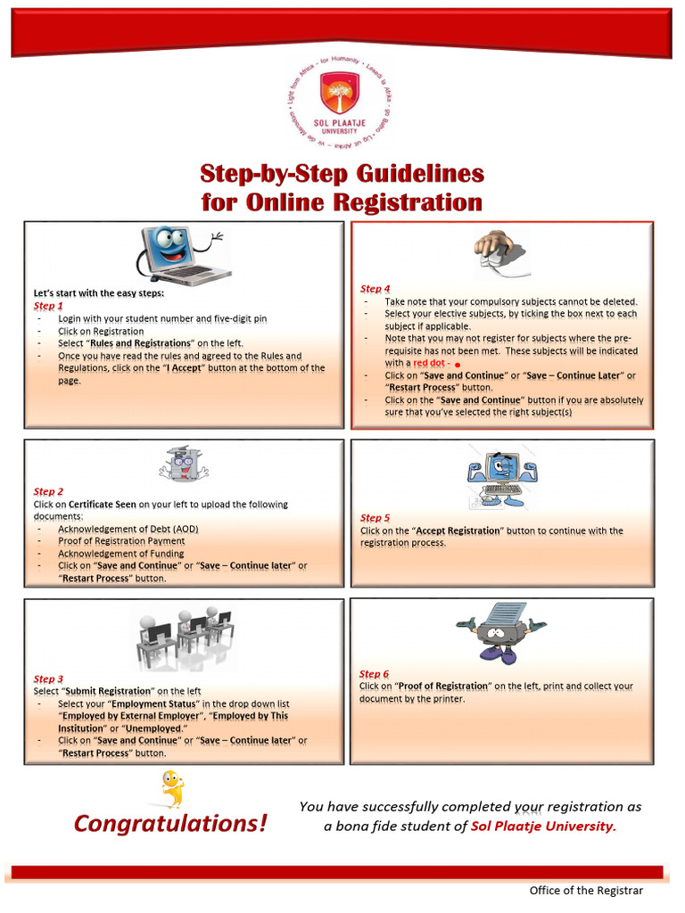 SPU Step by Step Guidelines for Online Registration | PDF