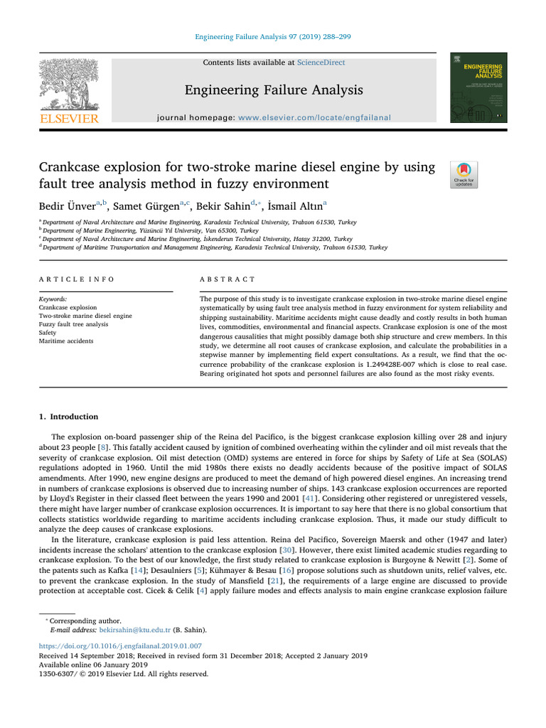 Crankcase Explosion For Two Stroke Marine Diesel Engine B - 2019 ...