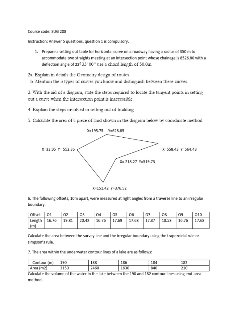 Course Code Sug 208 Exam Questions | PDF