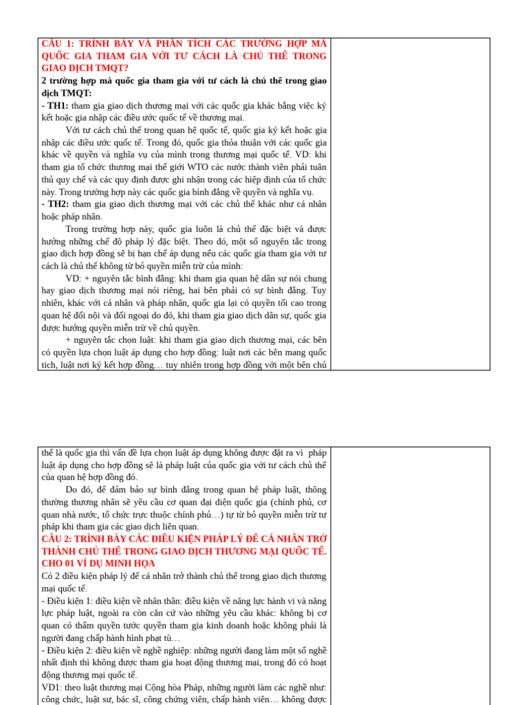 ĐỀ-CƯƠNG-TMQT 2 | PDF