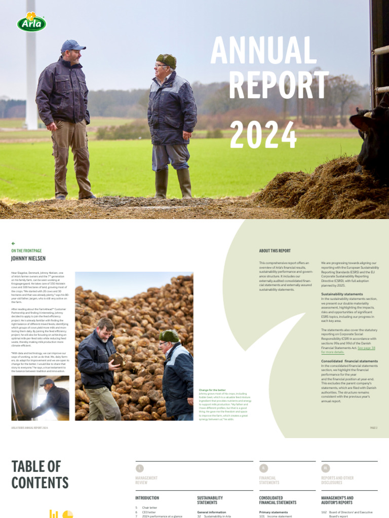 Arla Annual Report 2024 Uk2 | PDF | Sustainability | Balance Sheet