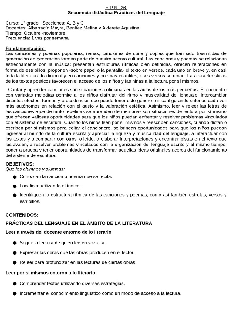 Canciones y Poemas para Primer Grado | PDF | Canciones | Poesía