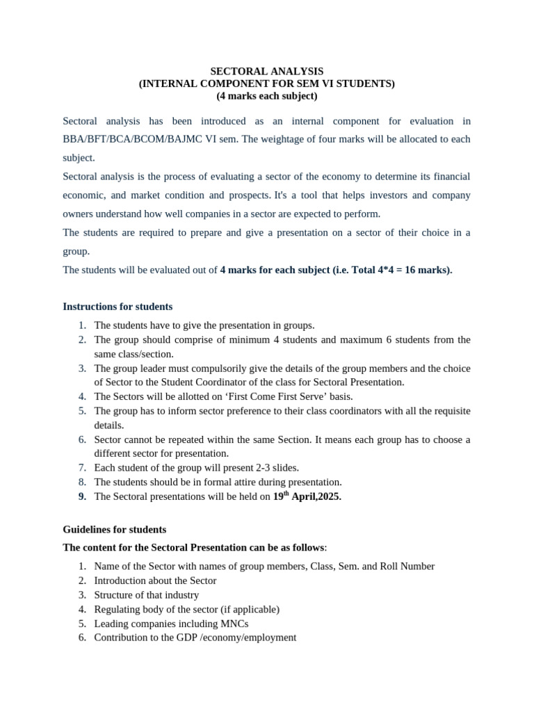 Sectoral Analysis Presentation Guide | PDF | Economies