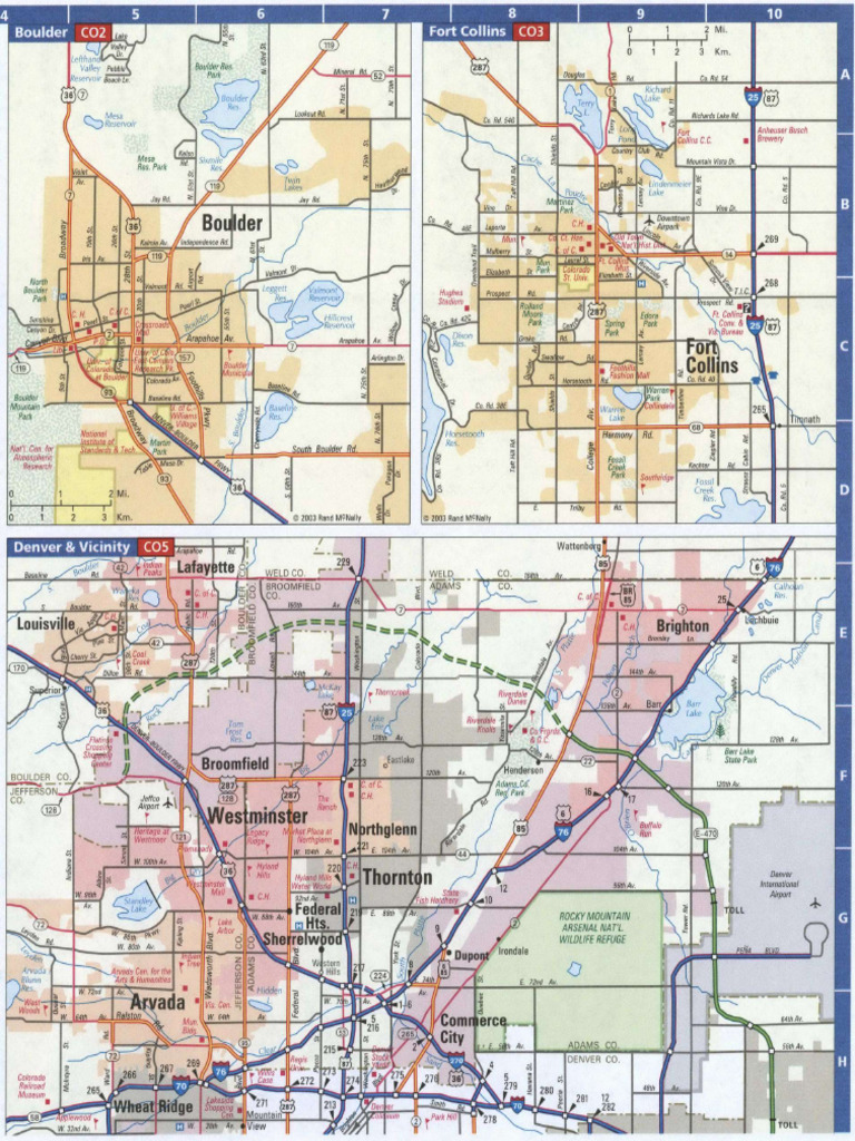 Denver & Colorado Cities Road Map | PDF
