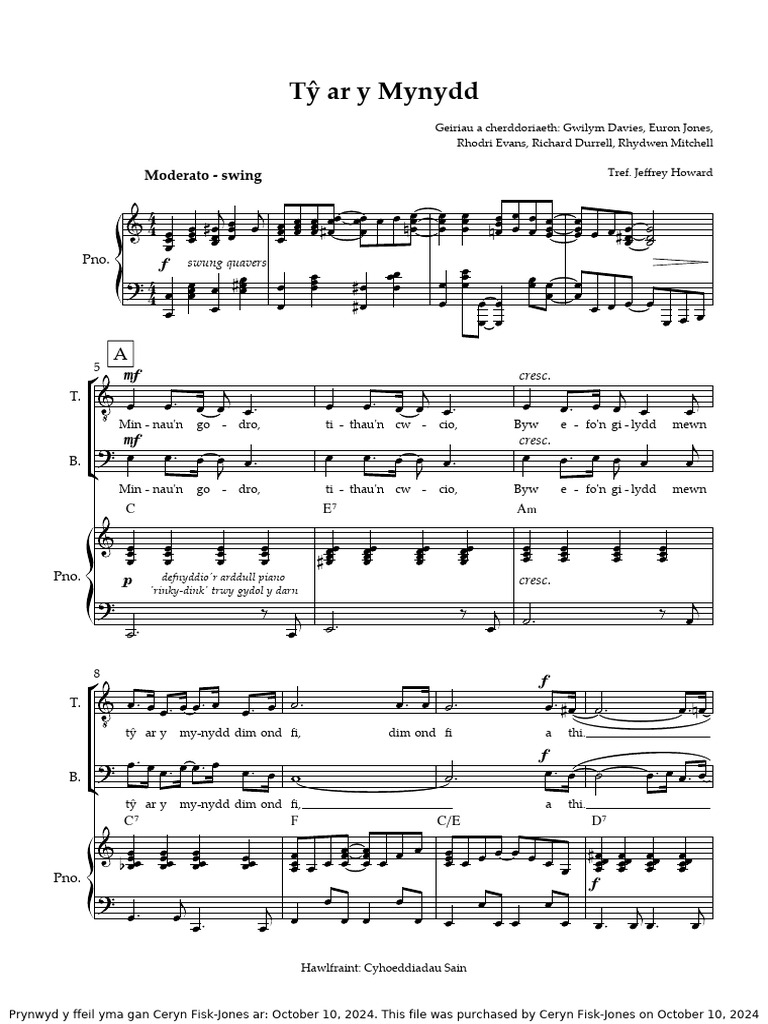 Ty Ar y Mynydd - Maharishi (Tr. Jeffrey Howard) | PDF