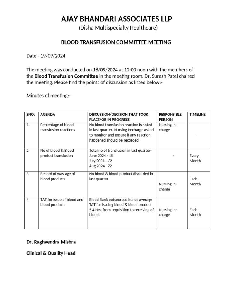 BT Committee Meeting 1 | PDF