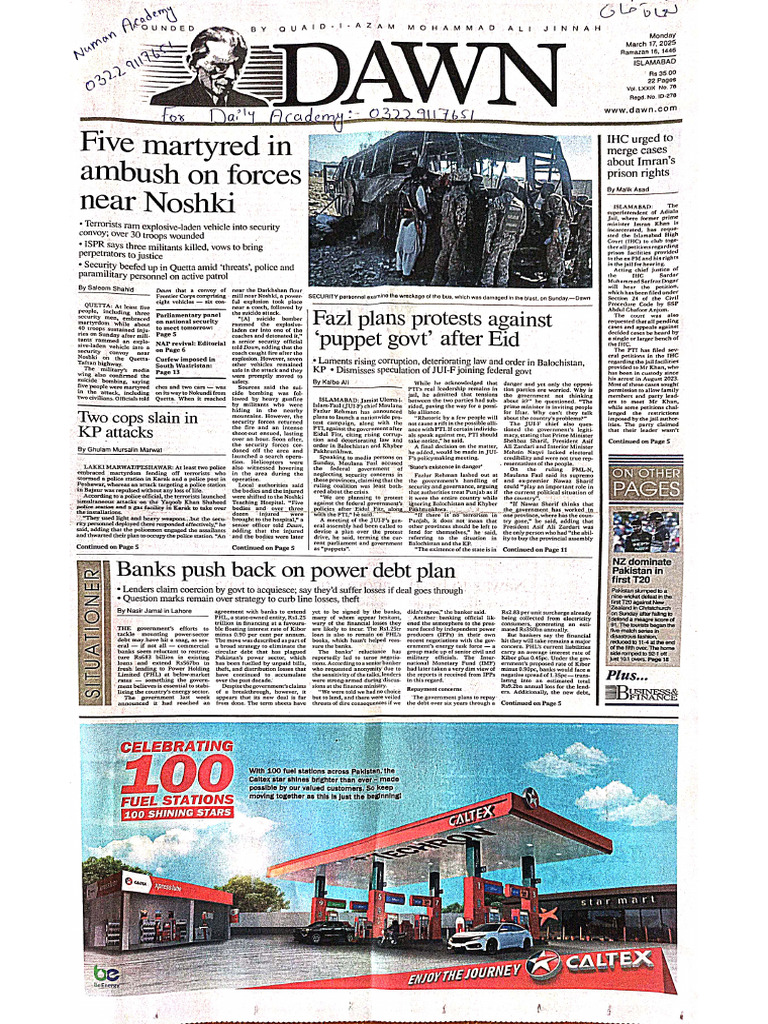 Dawn Newspaper 17 March 2025 | PDF