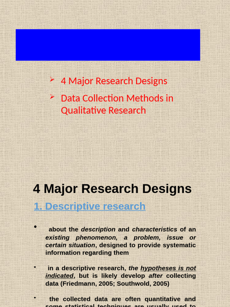 Major Qualitative Research Designs | PDF | Qualitative Research ...