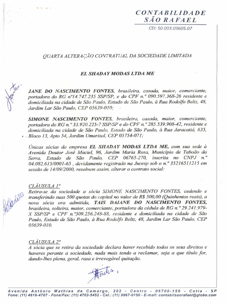 El Shaday - Contrato Social 1 | PDF