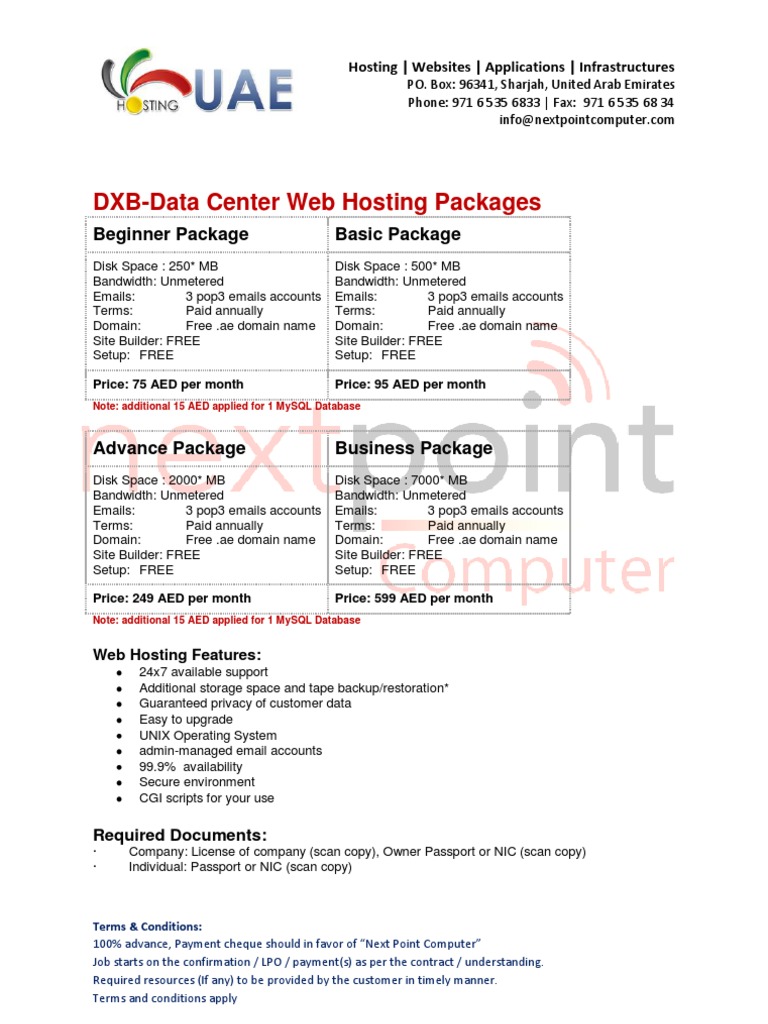 Affordable Web Hosting Packages UAE | PDF | Business | Computers