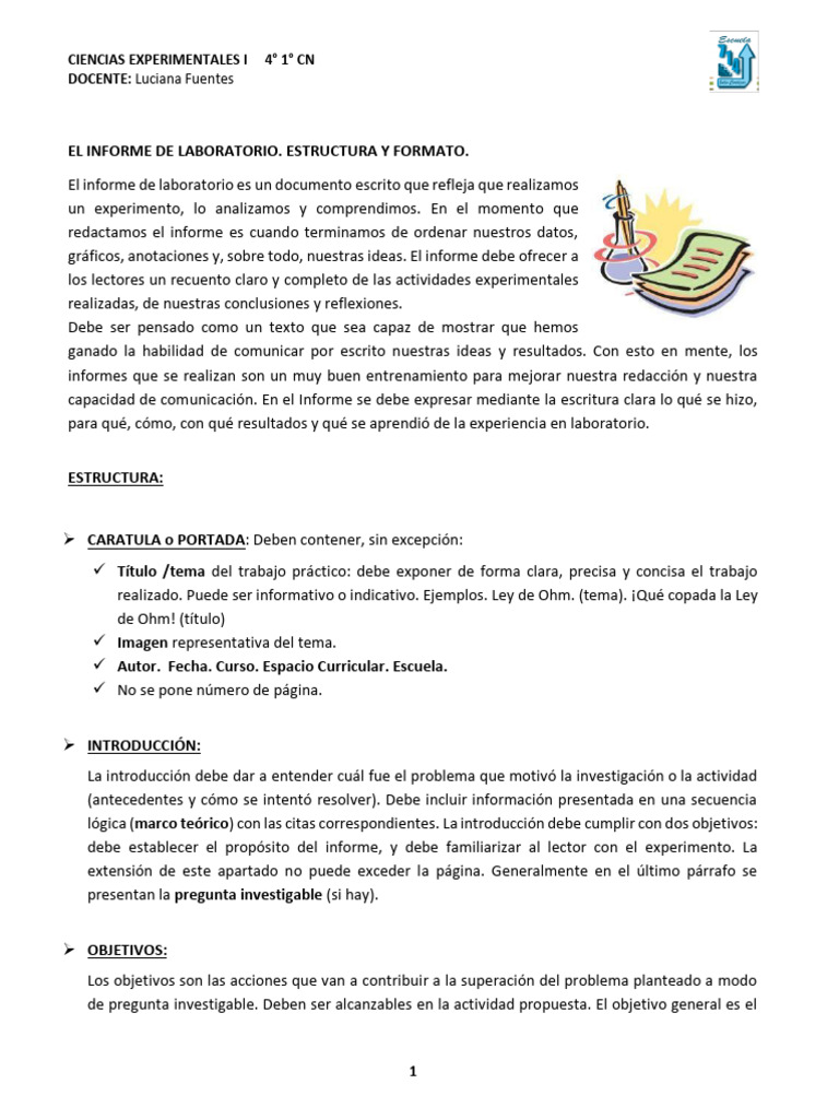 Material Informe de Laboratorio - 2024 | PDF | Laboratorios | Experimentar