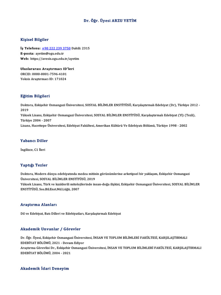 Arzu Yeti̇m | PDF