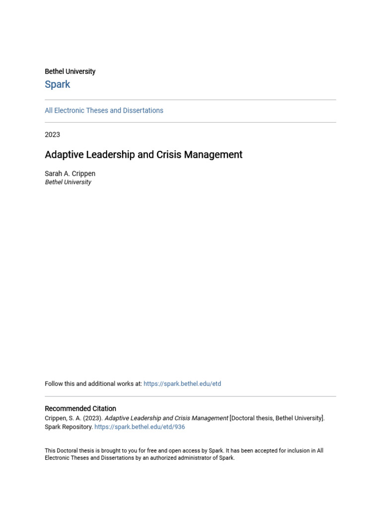 Adaptive Leadership and Crisis Management | PDF | Moses | Book Of Exodus