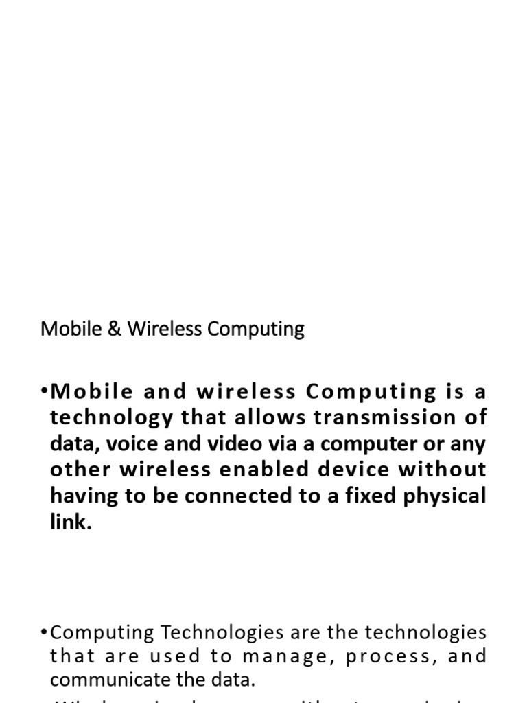 Overview of Mobile & Wireless Computing | PDF | General Packet Radio ...