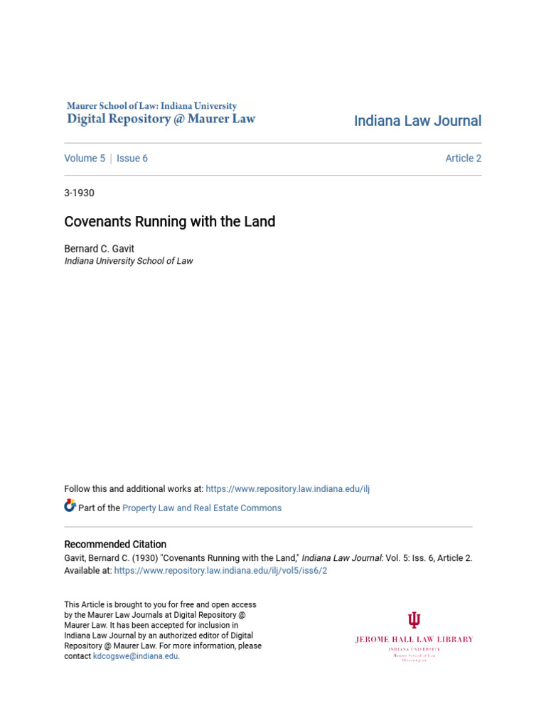 Covenants Running With the Land | PDF | Lease | Assignment (Law)