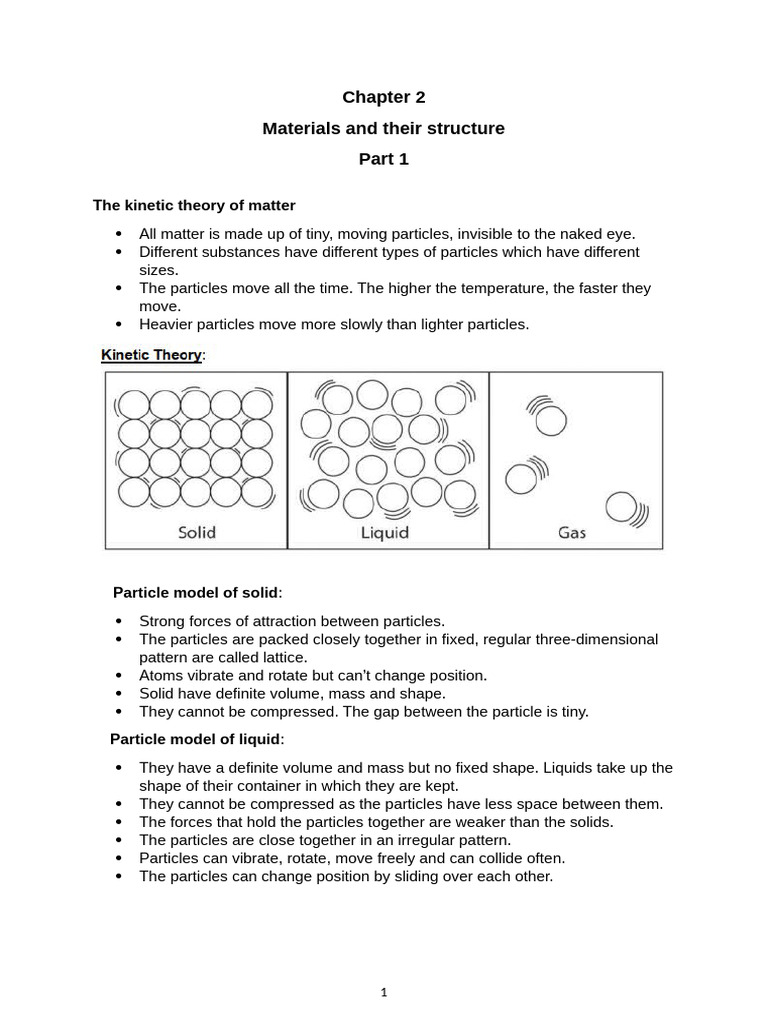 Materials and Their Structure Part 1 | PDF | Gases | Liquids