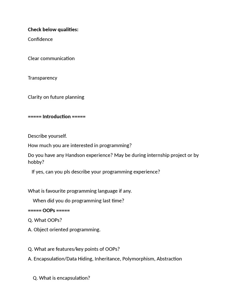 iOS Interview Questions For Freshers | PDF