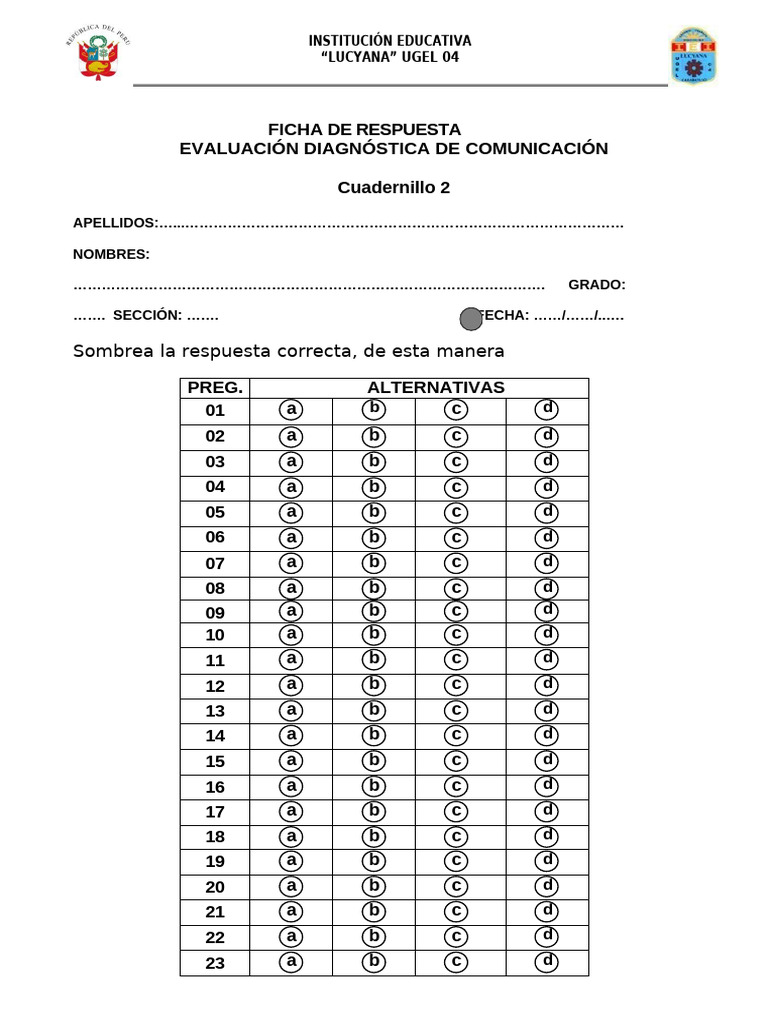 Evaluación Diagnóstica Comunicación | PDF