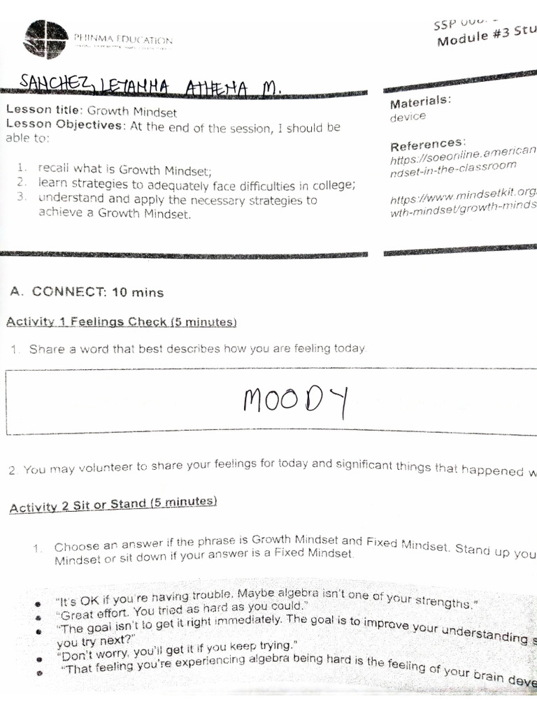 SSP 008 BLK 4 Growth Mindset | PDF