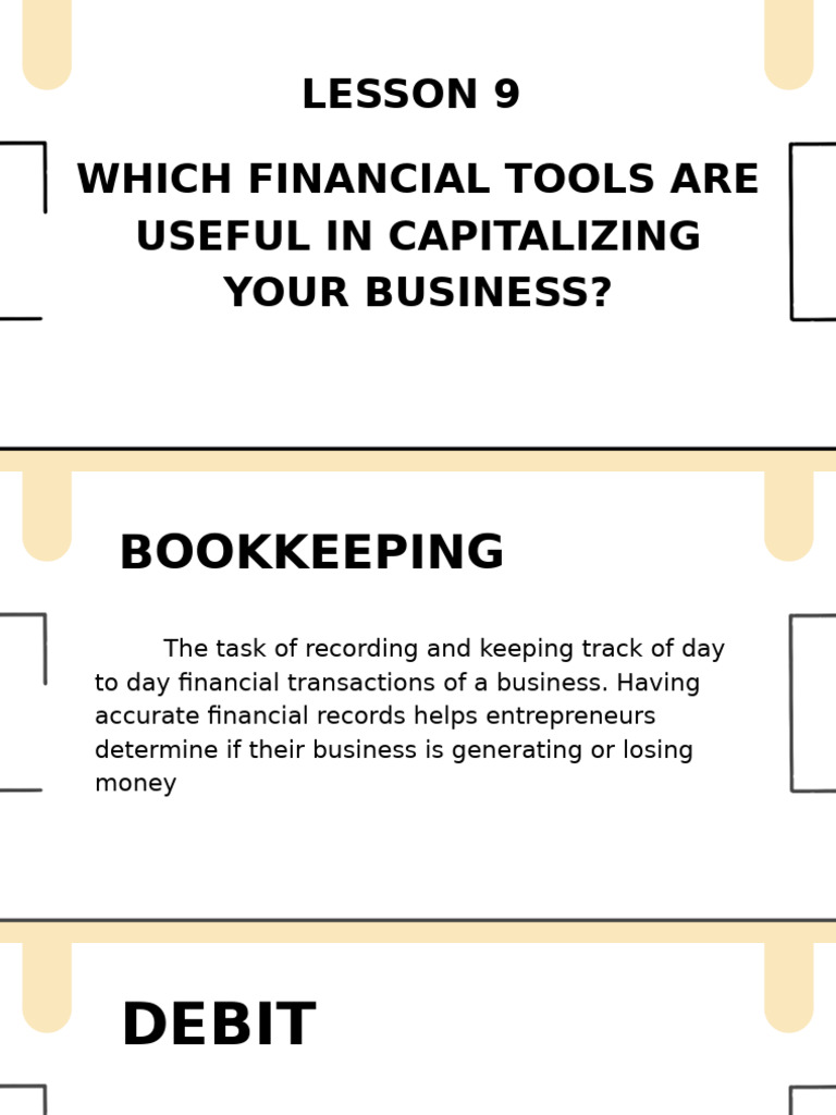 Essential Financial Tools For Entrepreneurs Pdf Debits And Credits