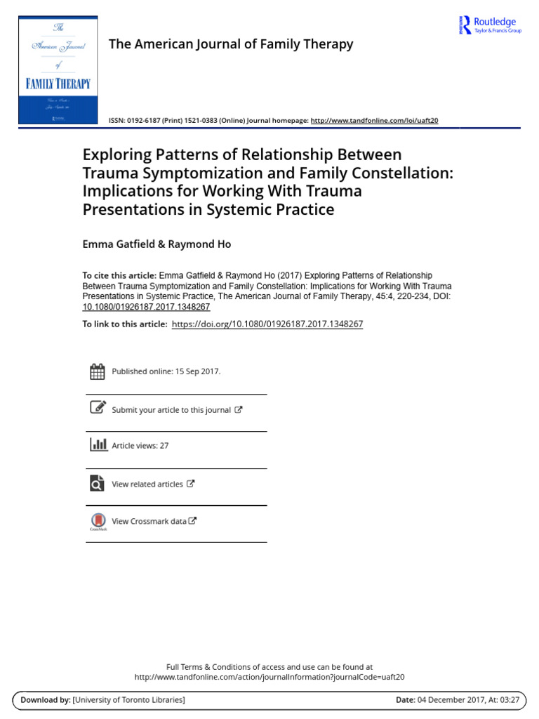 Trauma Symptoms and Family Structure Analysis | PDF | Psychological ...