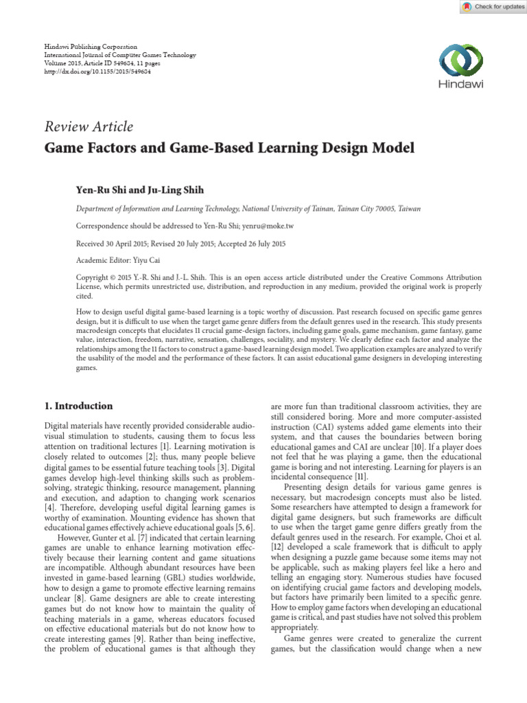 International Journal of Computer Games Technology - 2015 - Shi - Game ...