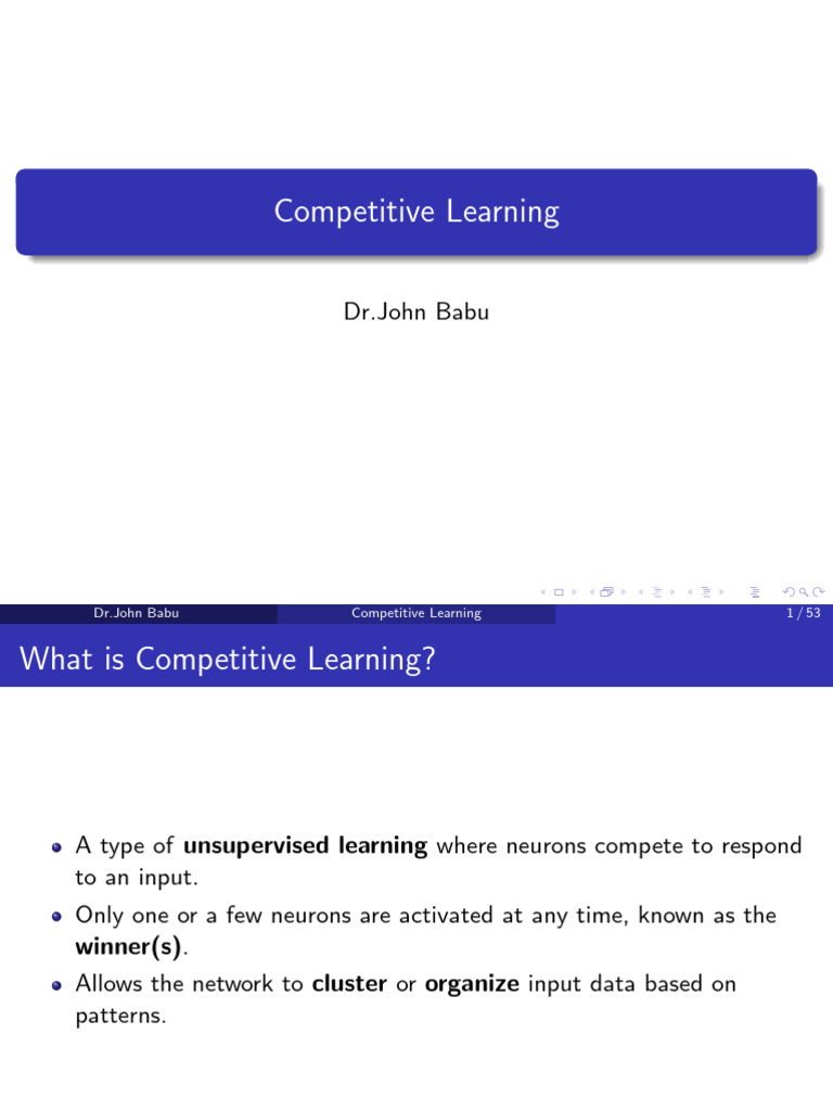 COMPETITIVE LEARNING-presentation | PDF | Machine Learning | Artificial ...
