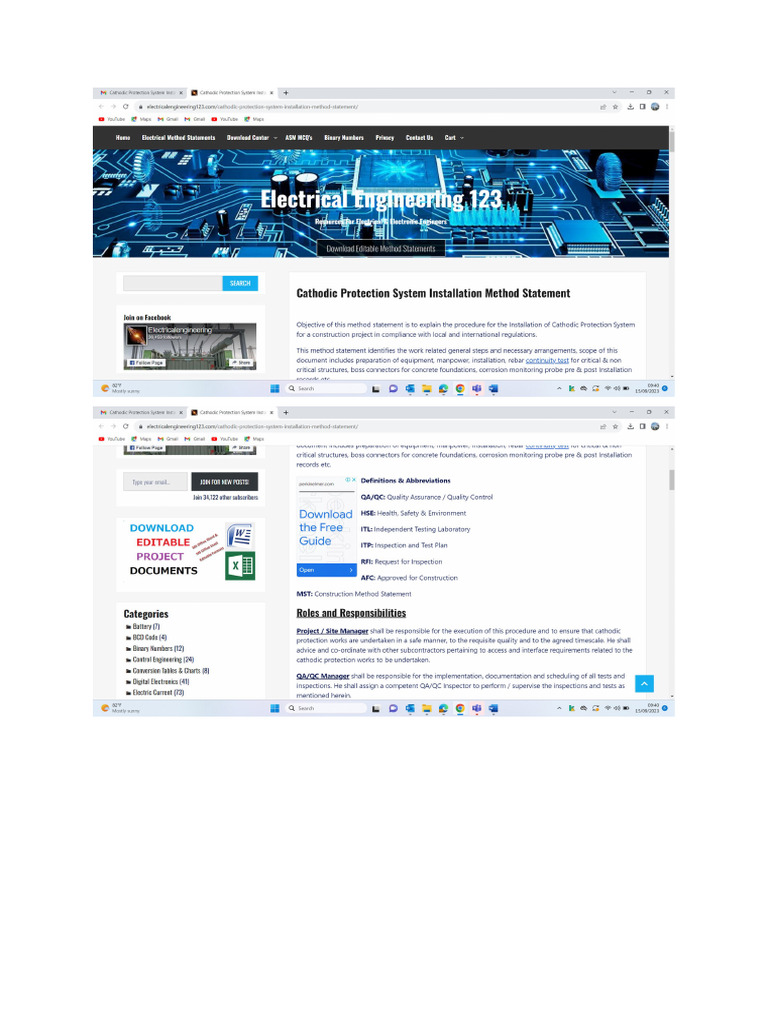 Cathodic Protection Method Statement Pdf