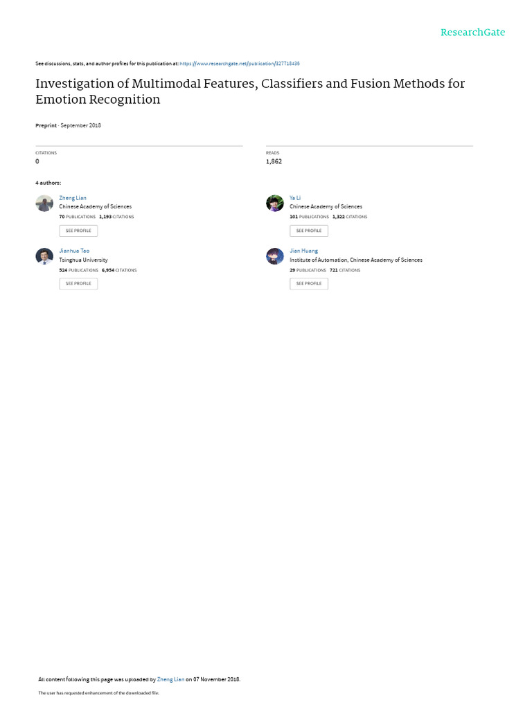 Investigation_of_Multimodal_Features_Classifiers_a | PDF | Speech Recognition | Statistical ...