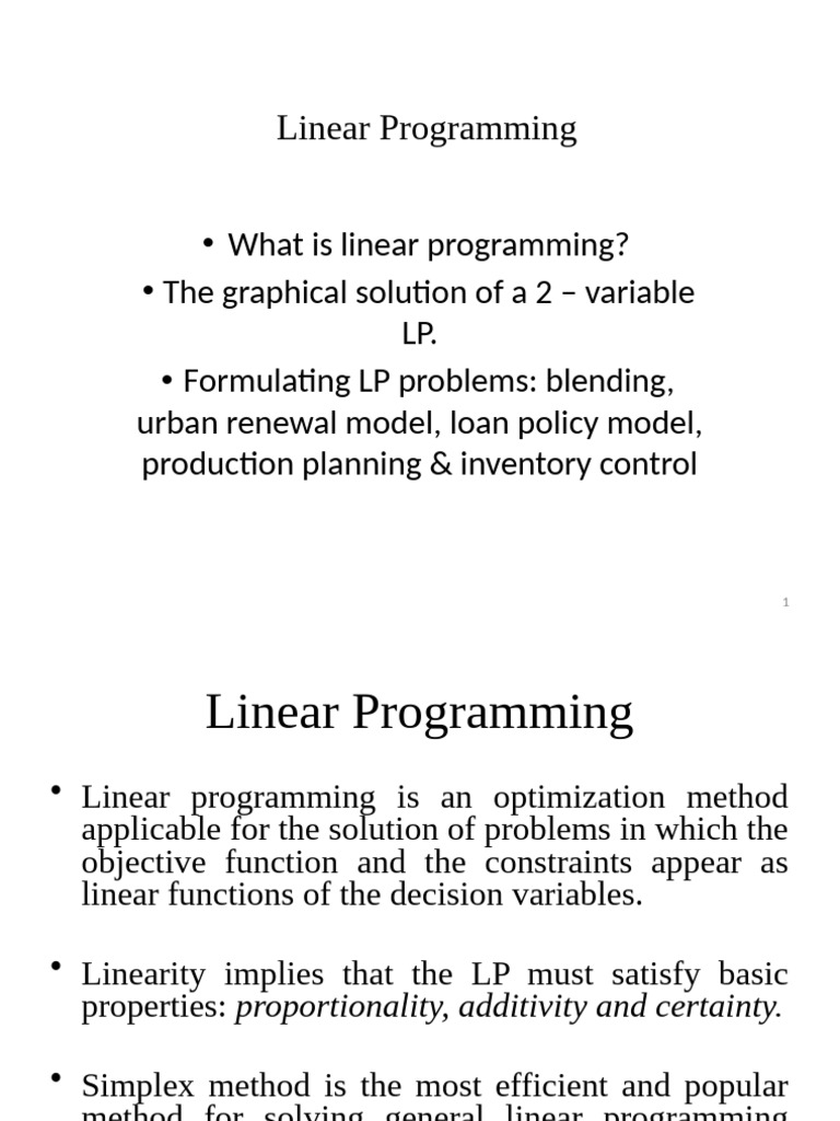 Linear Programming Notes | PDF | Linear Programming | Soybean