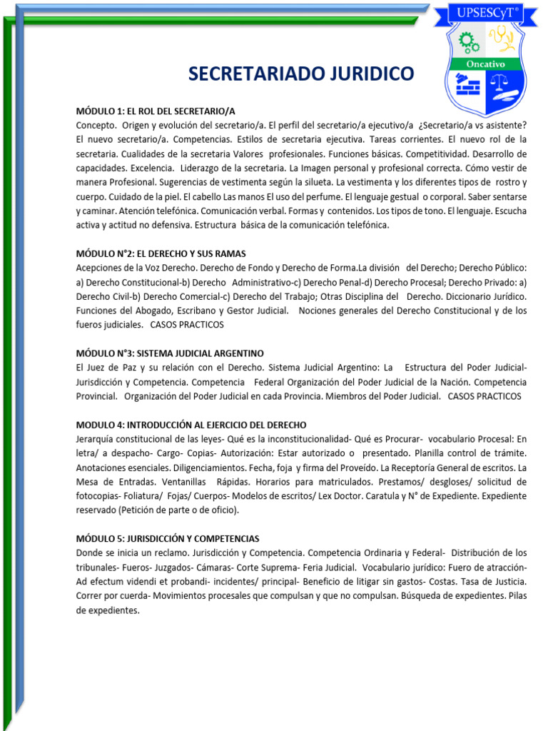 Secretariado Juridico | PDF | Caso de ley | Demanda judicial