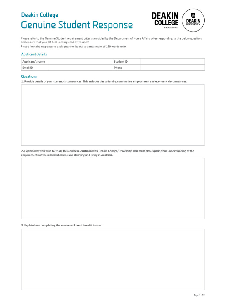 Genuine Student Response Form - V3-Merged | PDF