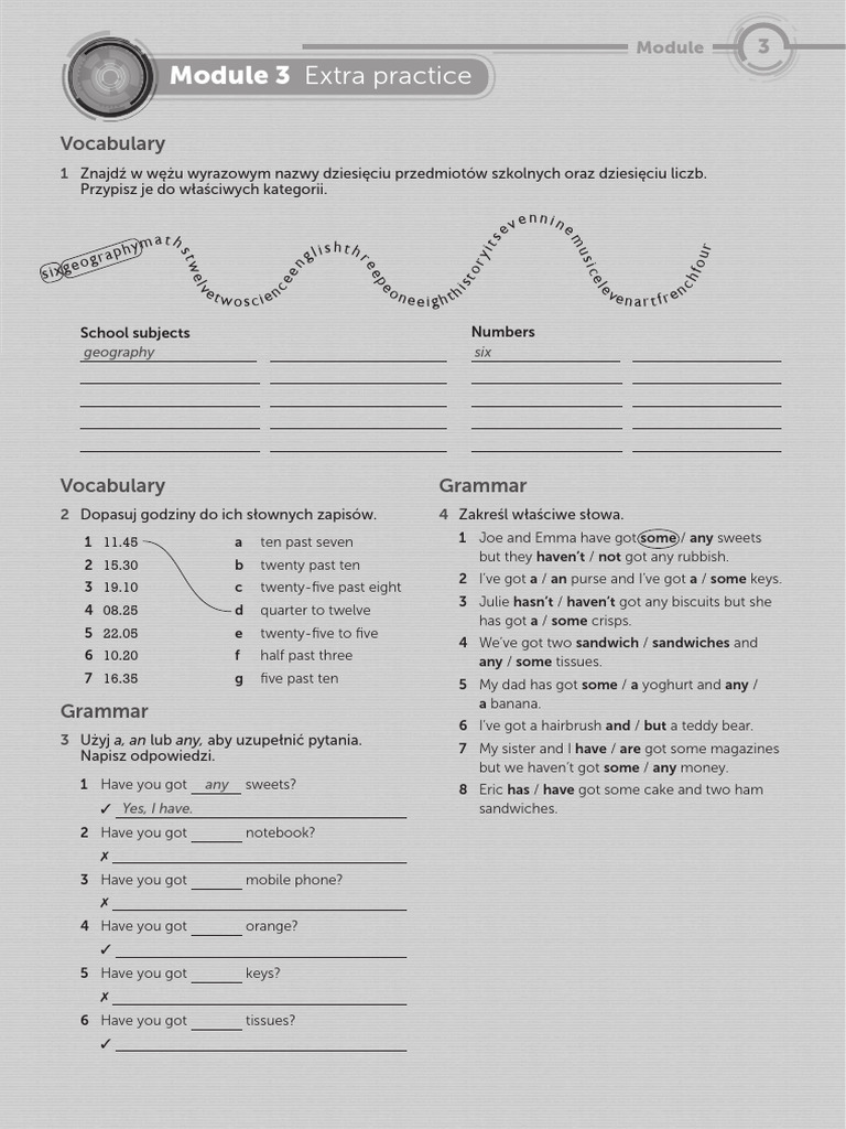 NHS - kl4 - WB - Extra Practice Mod 3 | PDF | Foods