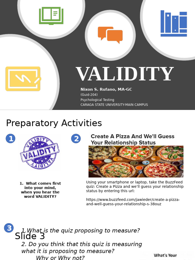 Rufano N. Report On Validity | PDF | Validity (Statistics) | Psychometrics