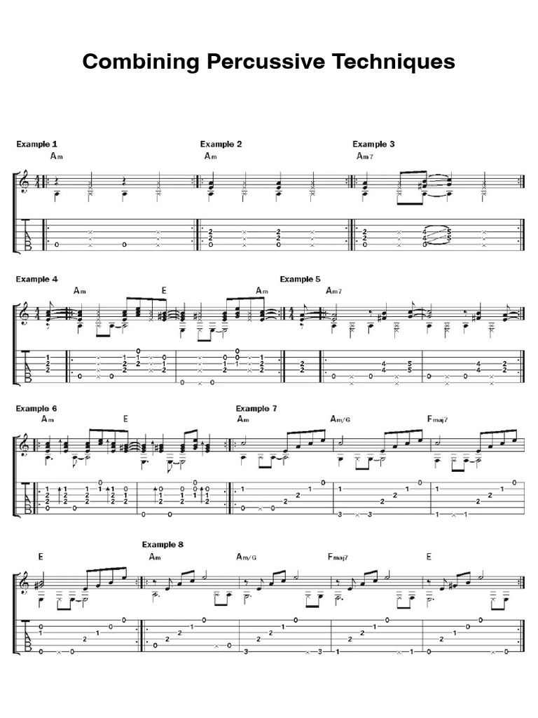 Combining Percussive Guitar Techniques | PDF